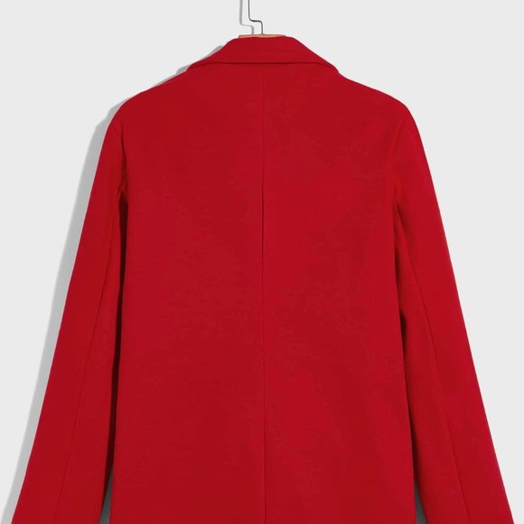 Jackets & Coats | Casual Red Mens Solid Collar Overcoat | Poshmark